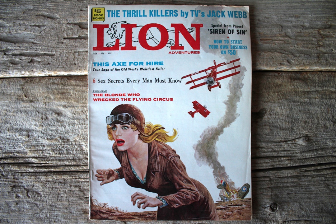 Pulp Magazine Lion Adventures for Men, July 1960 Vol. 2 No. 4, Risque ...