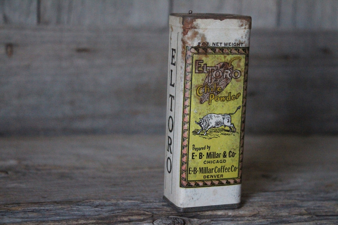 Rare El Toro Brand Chile Powder Antique Spice From Tin E B Millar ...
