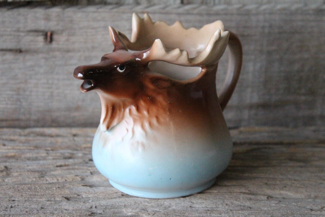 Antique Ceramic Moose Creamer Pitcher With Austria Import Mark Stag ...