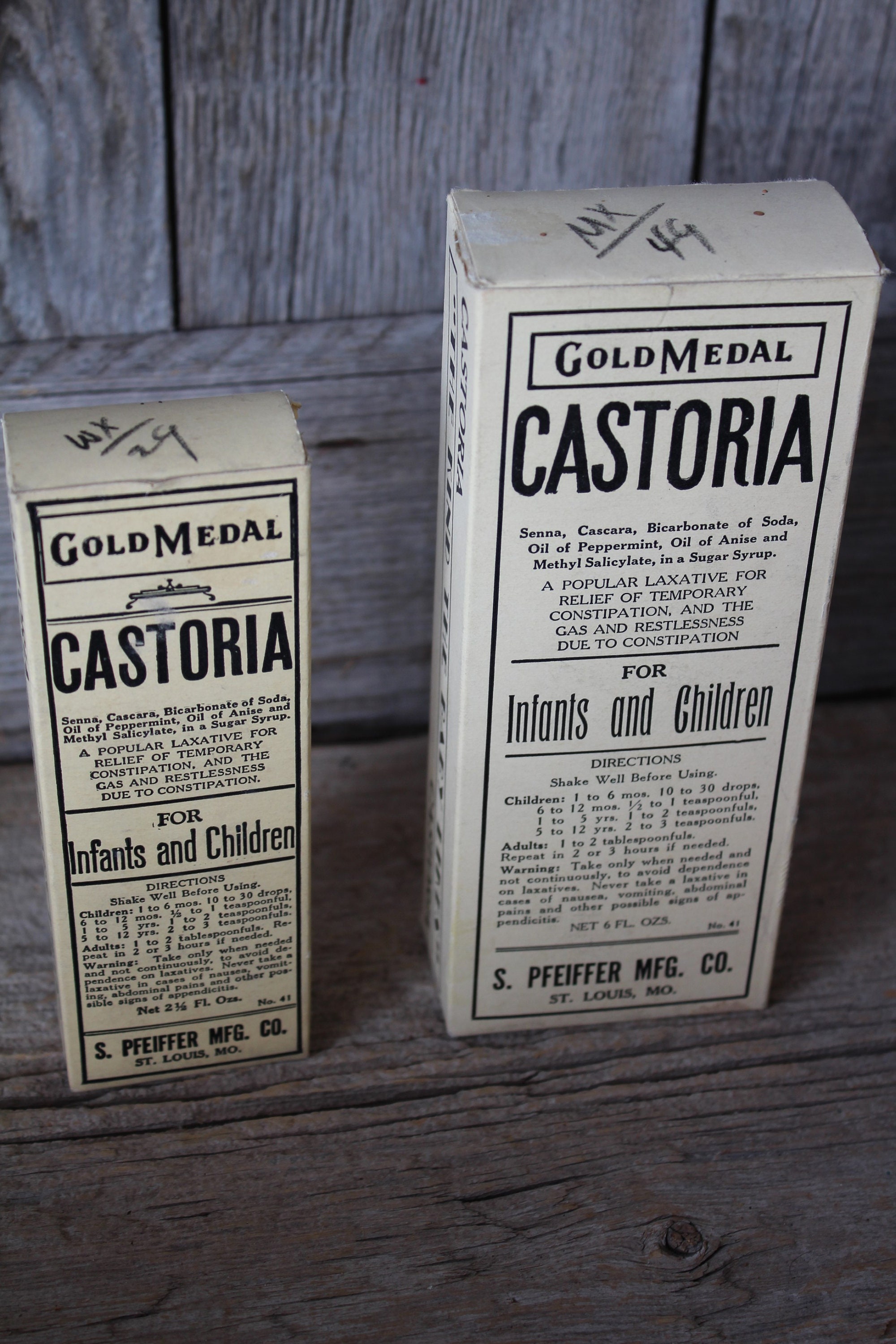 Two Antique Gold Medal Castoria Laxative Drug Store Medicine - Etsy UK