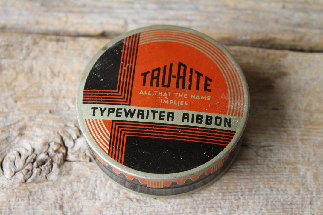 Tru-rite Typewriter Ribbon Tin From Yocum's Massillon Ohio, Antique ...