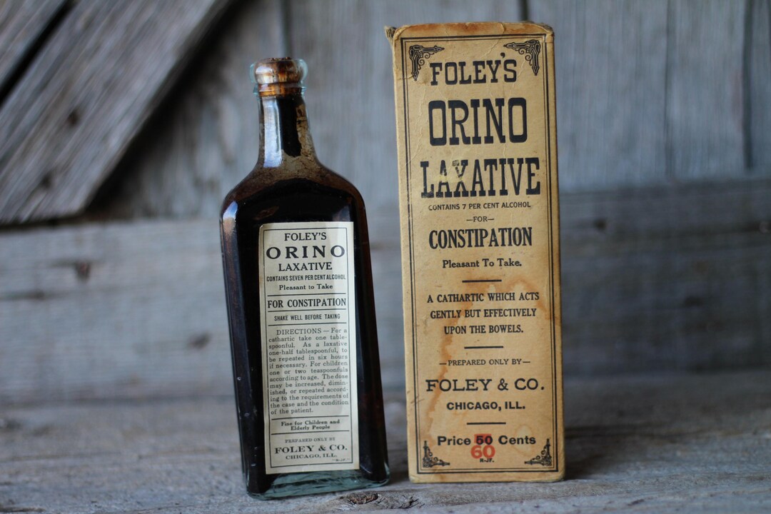 Foley's Orino Laxative Antique Quack Medicine Bottle With Advertising ...