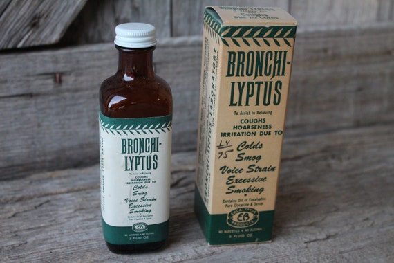 Bronchi-lyptus Vintage Cough Syrup Bottle in Advertising Box - Etsy UK