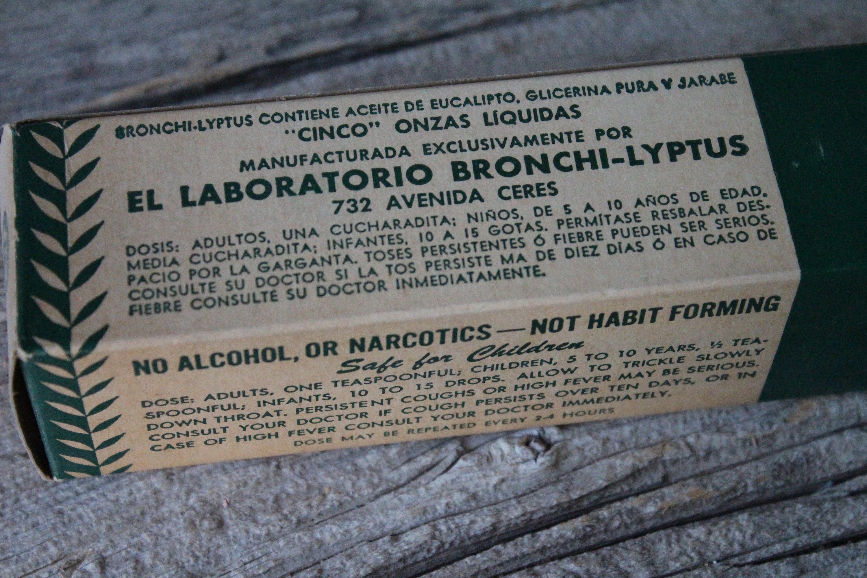 Bronchi-lyptus Vintage Cough Syrup Bottle in Advertising Box - Etsy UK