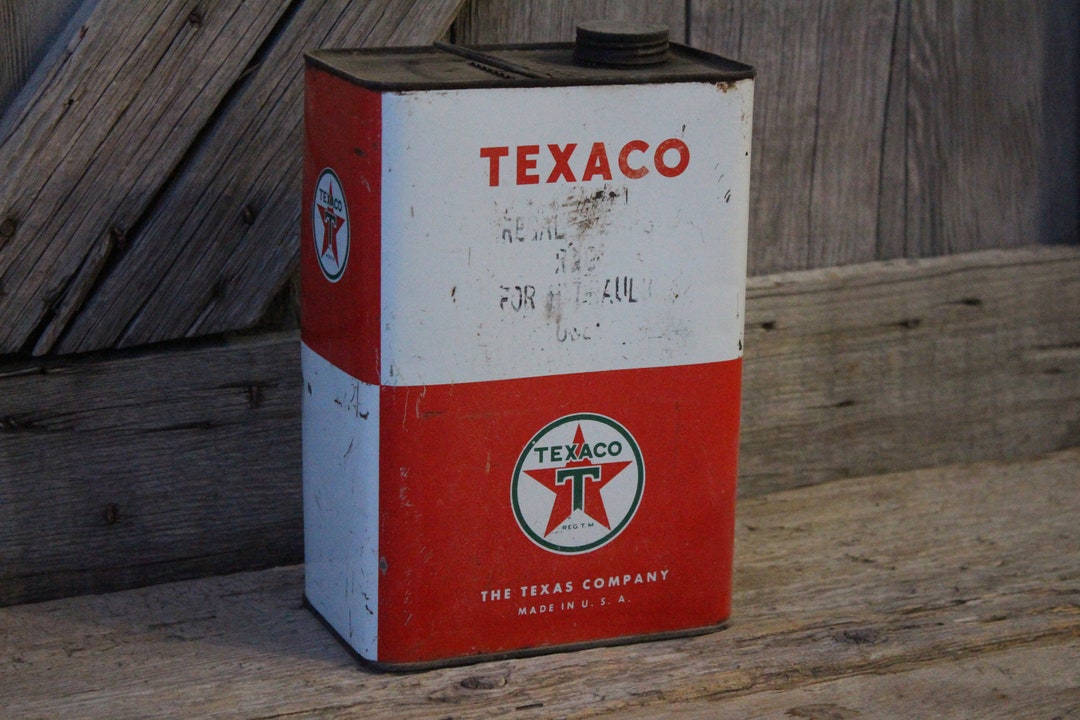 One Gallon Texaco Oil Can, the Texas Company Petroliana Advertising ...