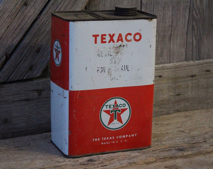 One Gallon Texaco Oil Can, the Texas Company Petroliana Advertising ...