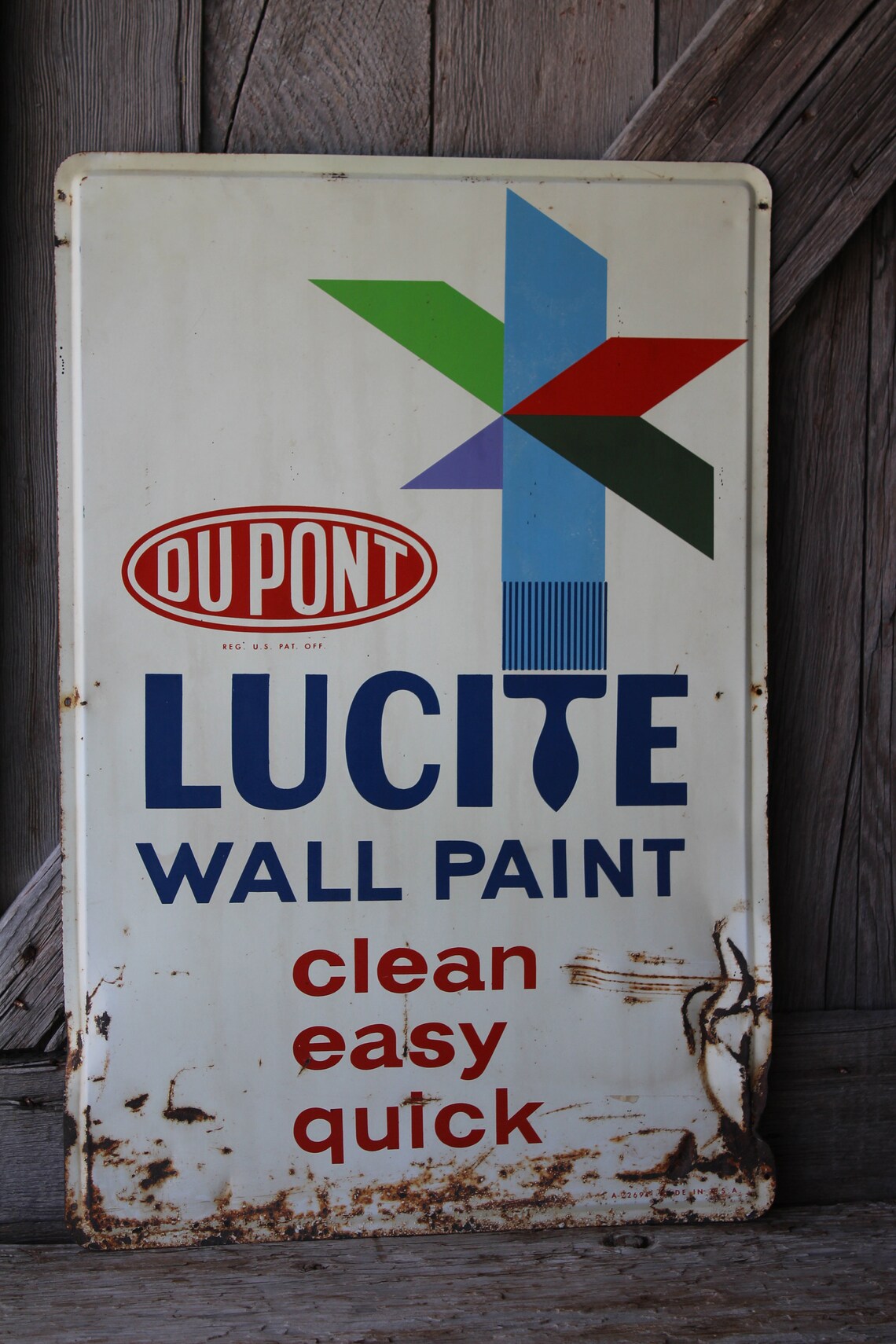 Dupont Lucite Wall Paint Metal Hardware Store Sign Colorful Bright ...