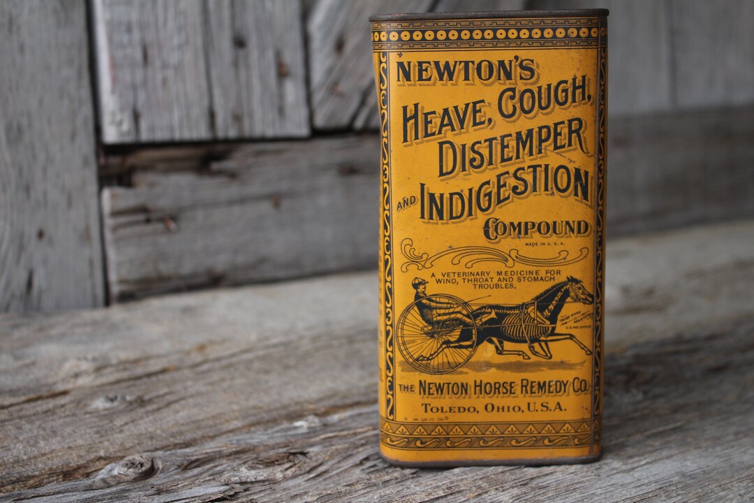 Newton's Heave, Cough, Distemper, Indigestion Cure Large Tin Veterinary ...