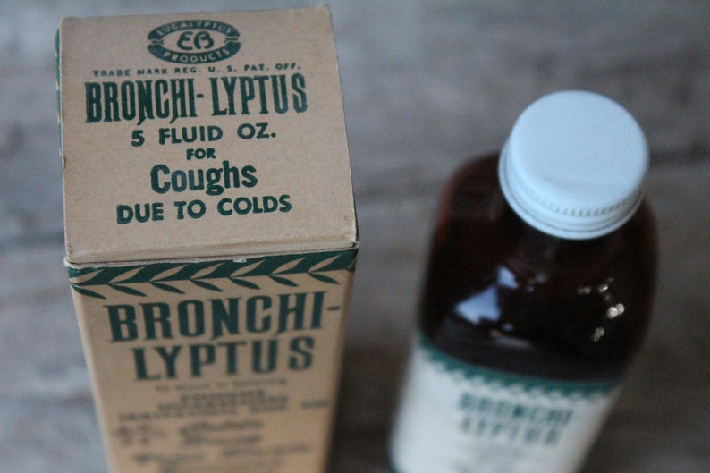 Bronchi-lyptus Vintage Cough Syrup Bottle in Advertising Box - Etsy UK