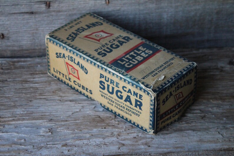 Rare Sea Island Pure Cane Sugar Cubes Box From Western Sugar - Etsy