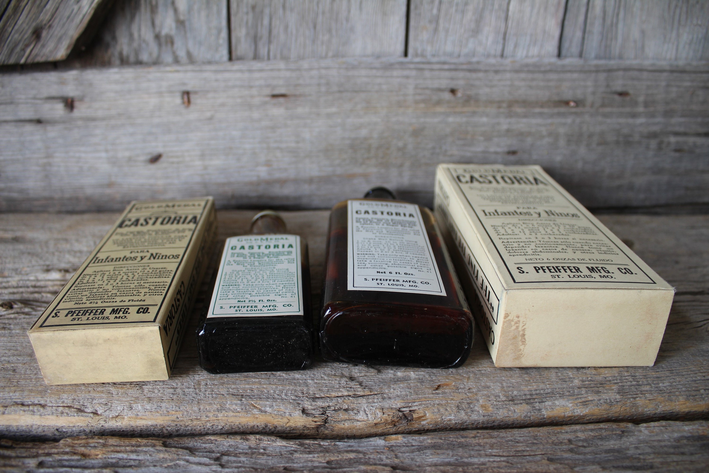 Two Antique Gold Medal Castoria Laxative Drug Store Medicine - Etsy UK