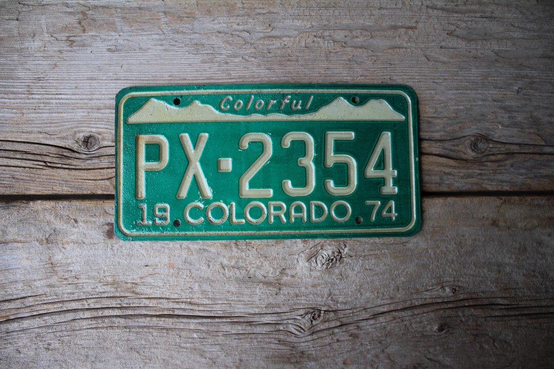 1974 Colorful Colorado License Plate for Rustic Wall Decor - Green ...