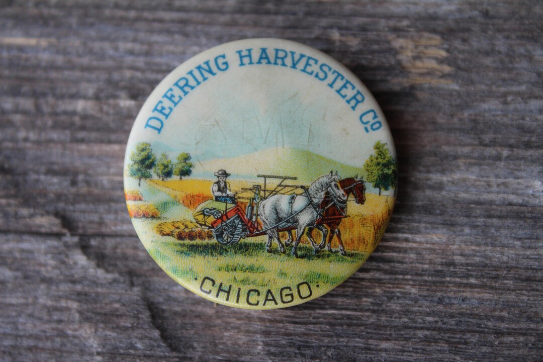 Deering Harvester Co. Celluloid Advertising Pinback Button Antique ...