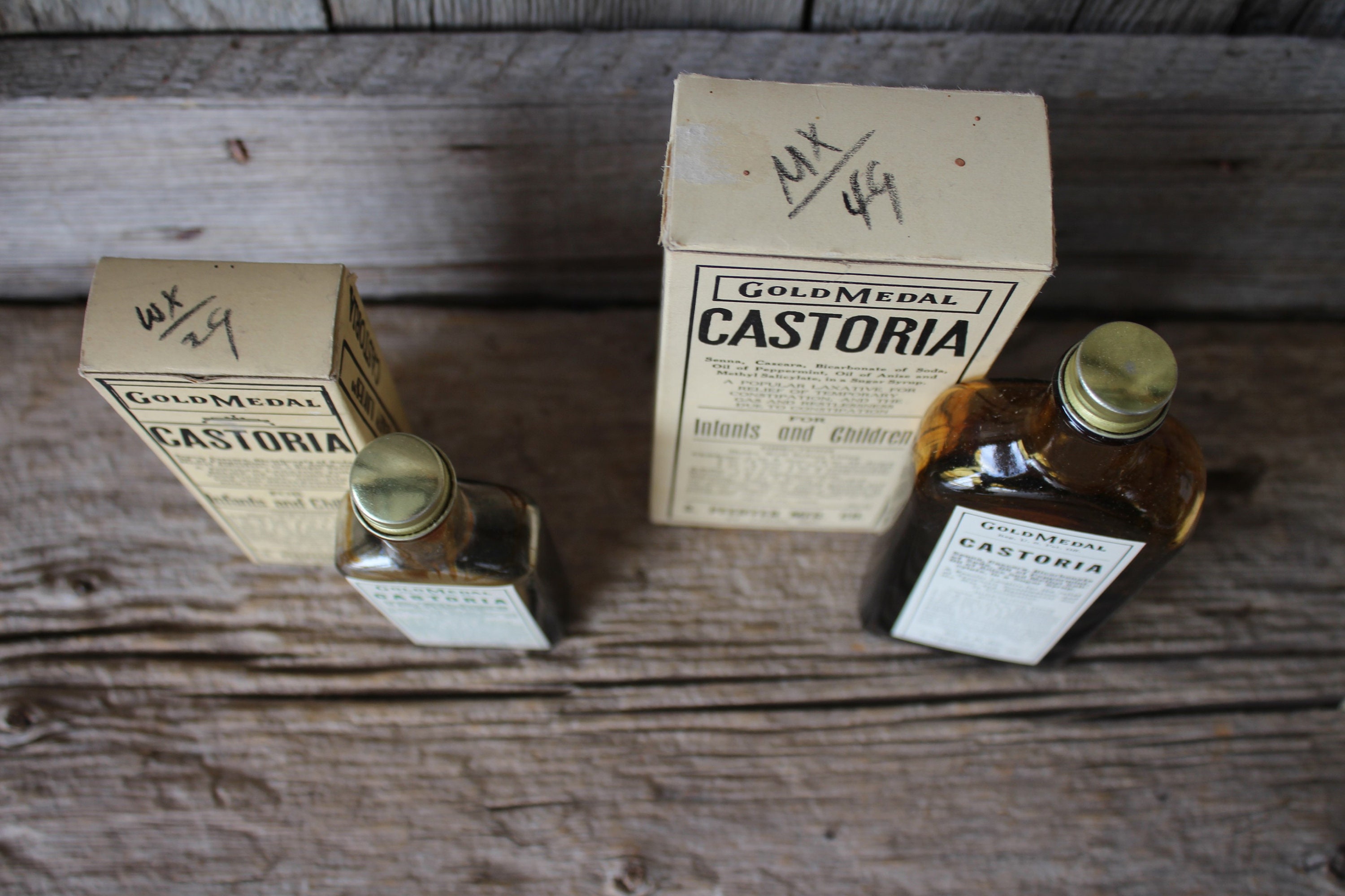 Two Antique Gold Medal Castoria Laxative Drug Store Medicine - Etsy UK