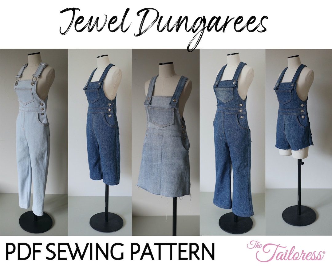 Jewel Dungarees PDF Sewing Pattern - 6 Style Options - Etsy