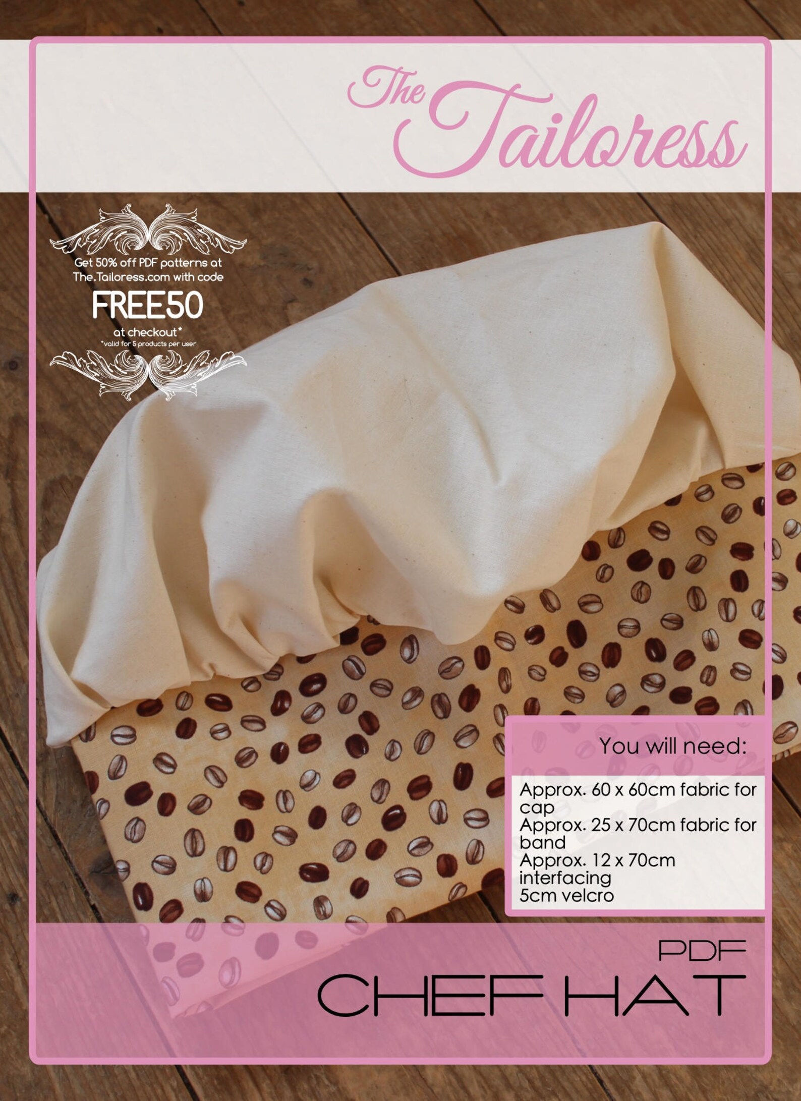 Chef Hat PDF Sewing Pattern Hat Pdf Sewing Patterns for Kids | Etsy