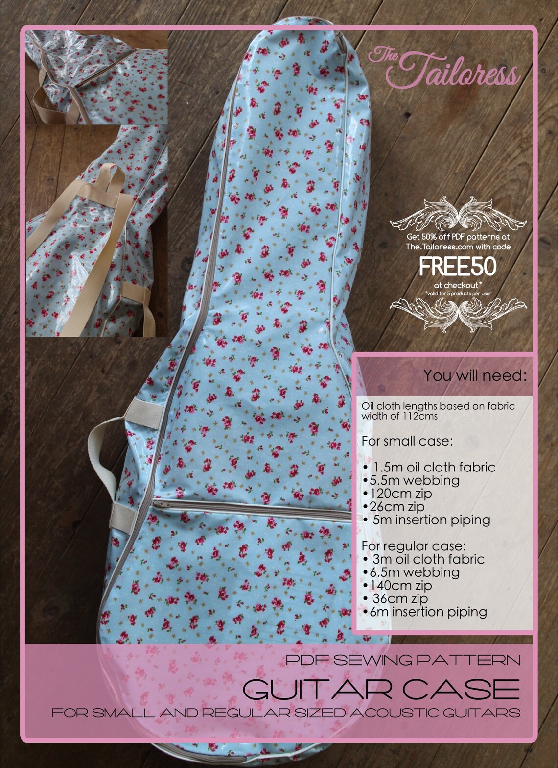 Guitar Case PDF Sewing Pattern Guitar Pdf Sewing Patterns Guitar Case ...