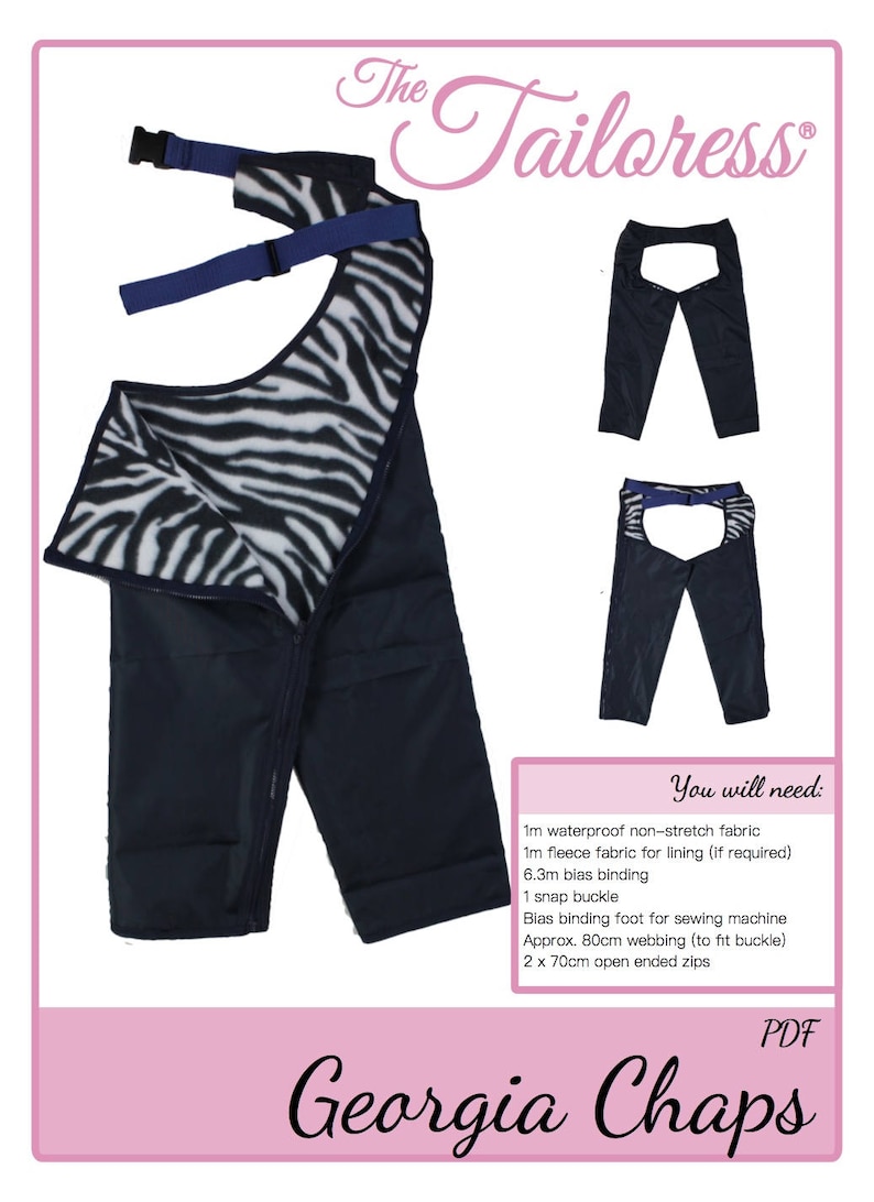 Georgia Chaps PDF Sewing Pattern Cowboy Pdf Sewing Patterns - Etsy