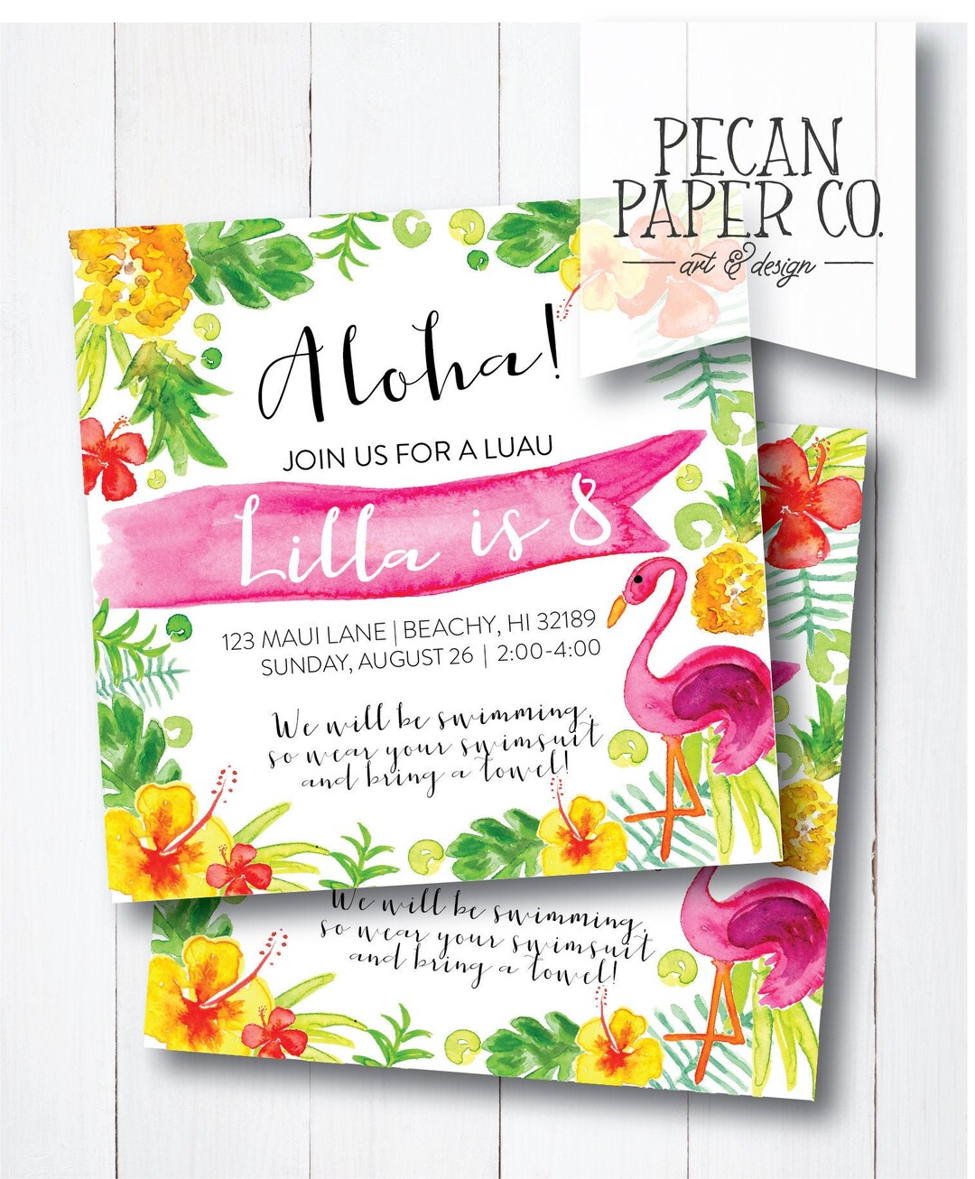 DIGITAL INVITATION Luau Invitation, Hawaiian Party Invitation - Etsy