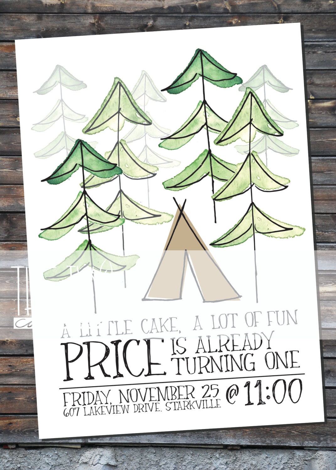 INVITATION Woodlands Party Invitation, Camping Party Invitation - Etsy