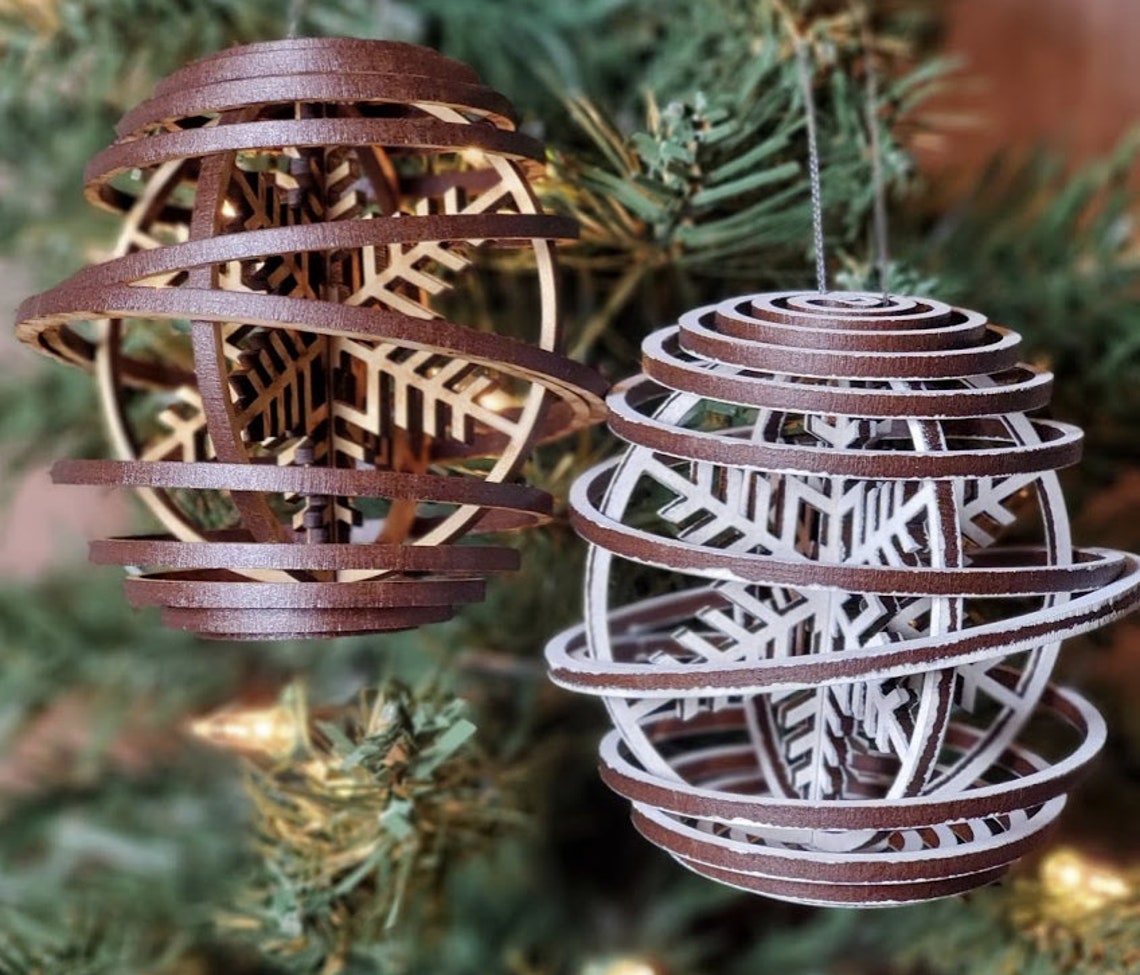 3D Dual Spiral Snowflakes 8 Christmas Ornament SVG - Etsy