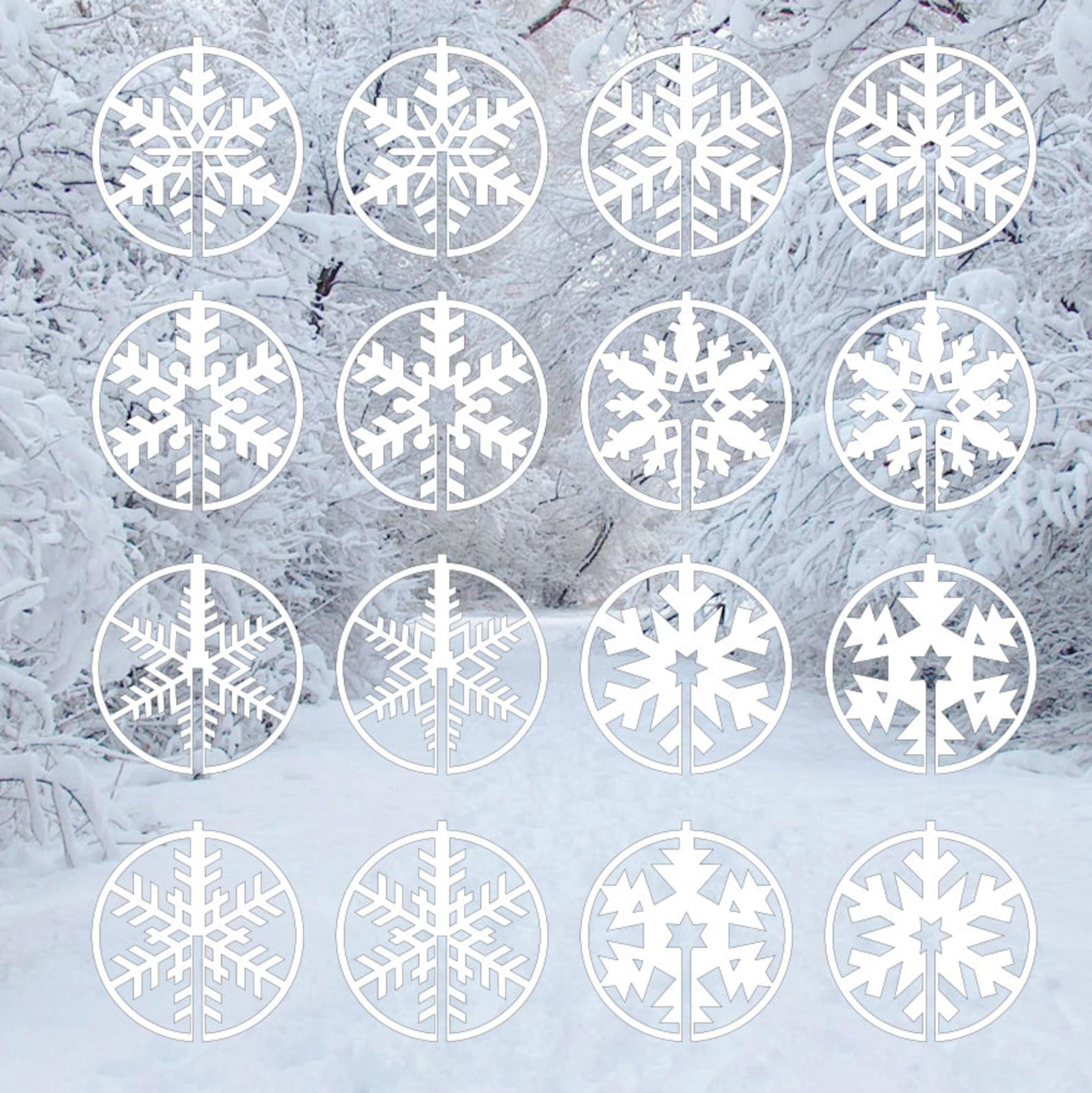 3D Dual Spiral Snowflakes 8 Christmas Ornament SVG - Etsy