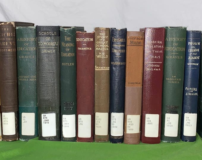 Antique EDUCATION Book Collection Library Lot of 25 1855 to 1957 ...