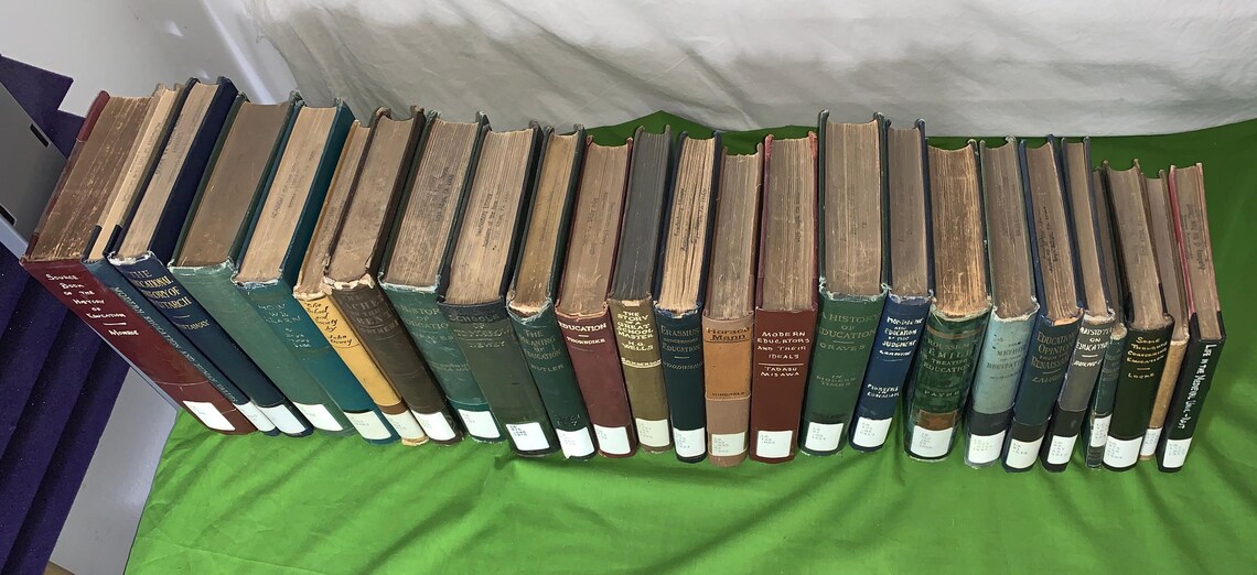 Antique EDUCATION Book Collection Library Lot of 25 1855 to 1957 ...