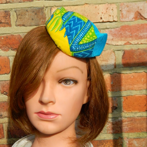 African Fascinator African Print Headpiece Black Women Hat - Etsy