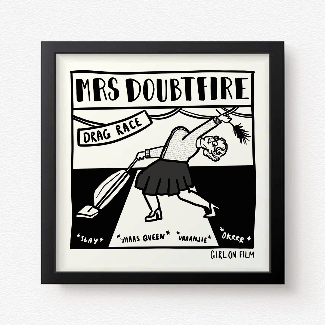 Mrs Doubtfire | 8x8" Art Print - Etsy