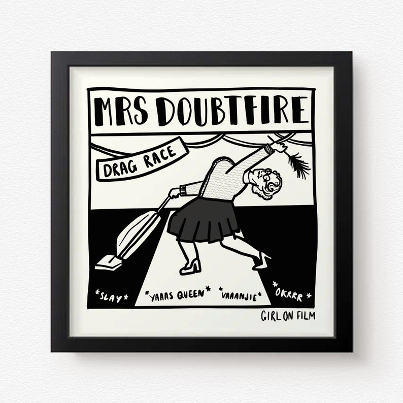 Mrs Doubtfire 8x8 Art Print - Etsy