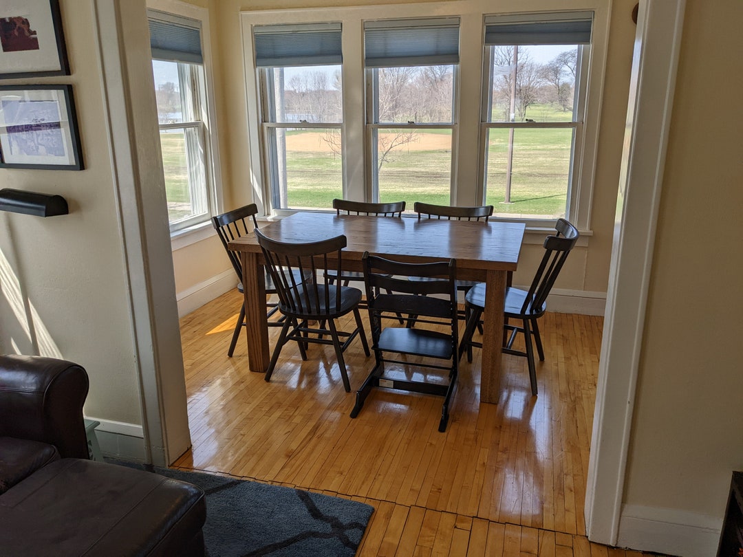 Red Oak Farmhouse Table With Four Square Legs - Etsy