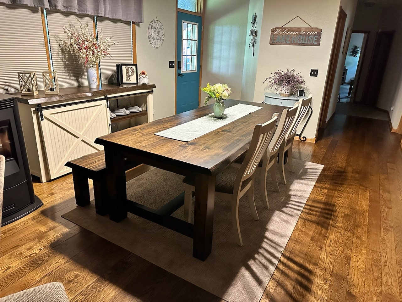 White Pine Live Edge Farmhouse Dining Table - Etsy