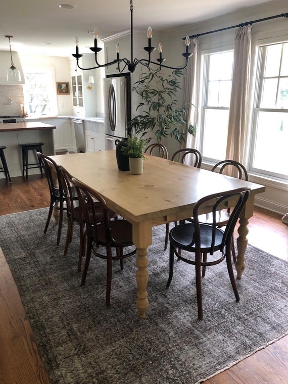 Old English Country White Pine Farmhouse Table