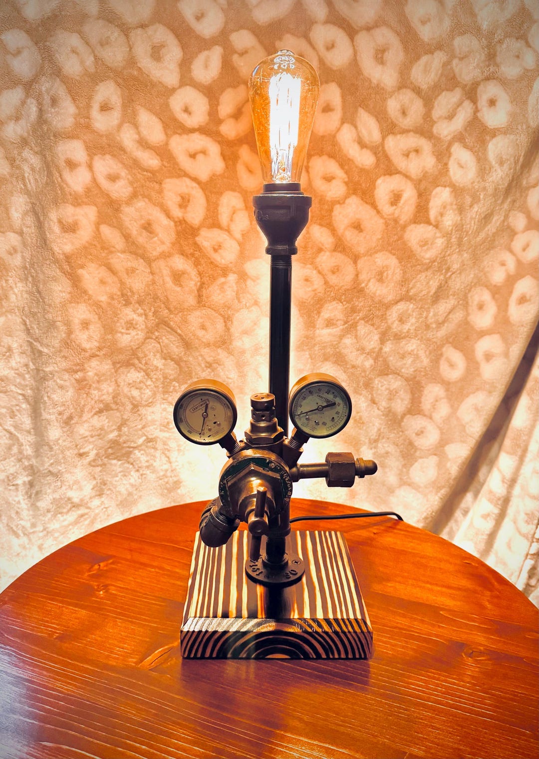 Industrial Edison Bulb Touch Lamp With Gauge - Etsy