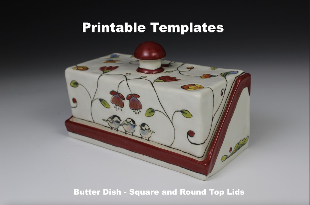 Butter Dish Template for Both Square Top and Round Top - Etsy