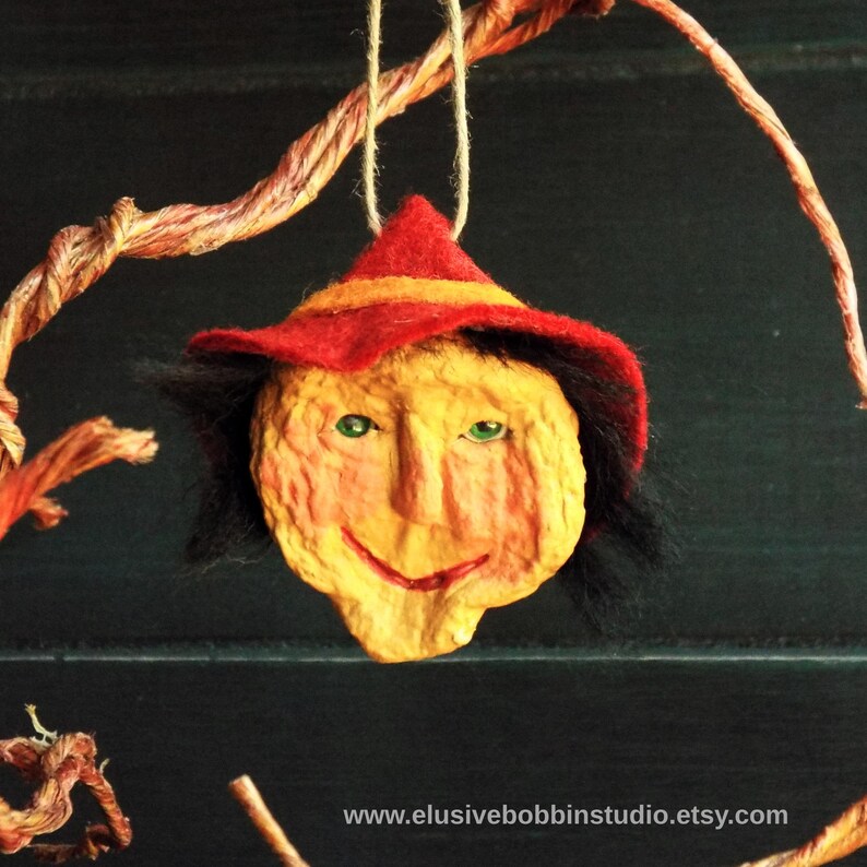 OOAK Apple Head / Halloween Applehead Hanging Ornament / Fall - Etsy