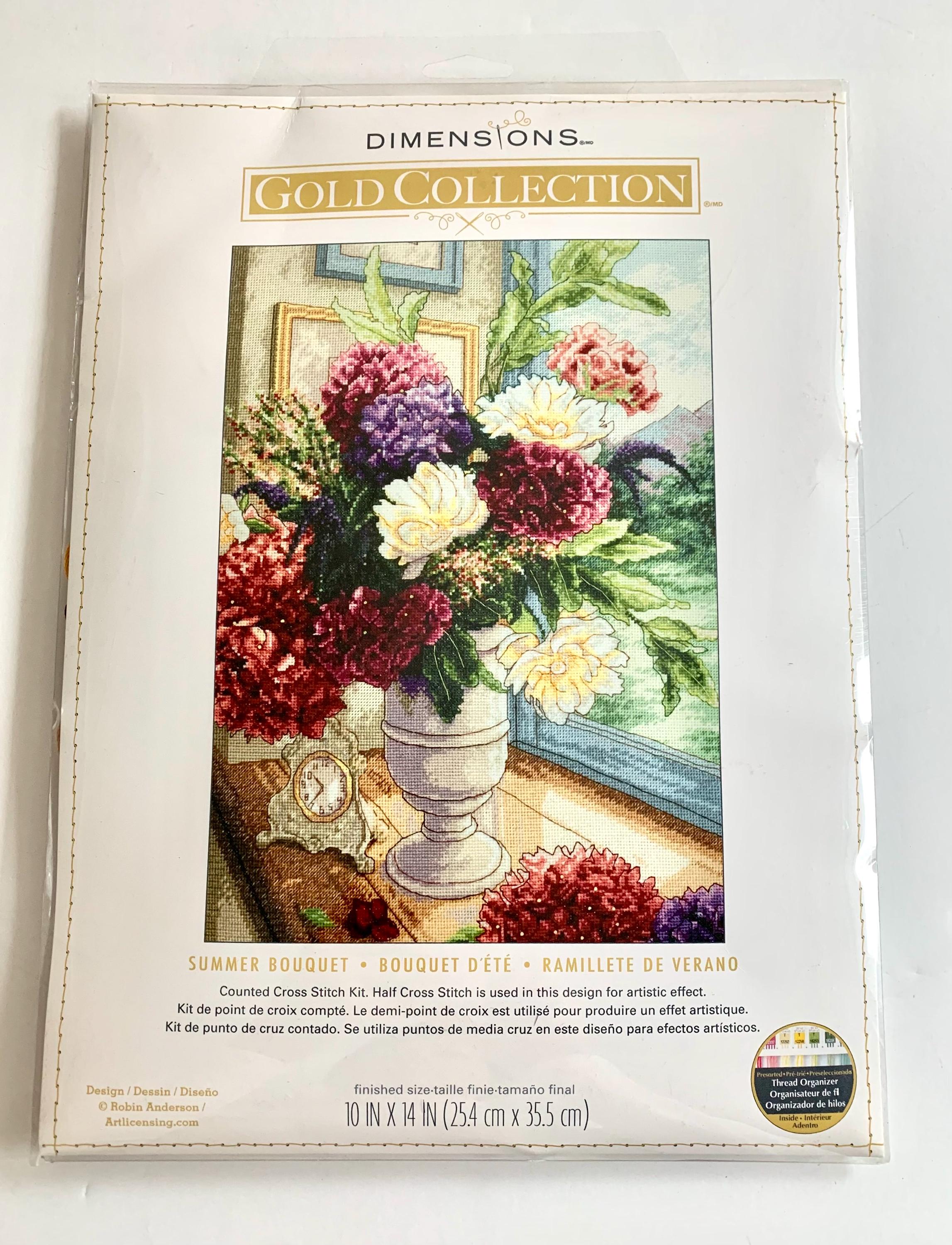 Dimensions Gold Collection Counted Cross Stitch Kit, Summer Bouquet, 18 ...