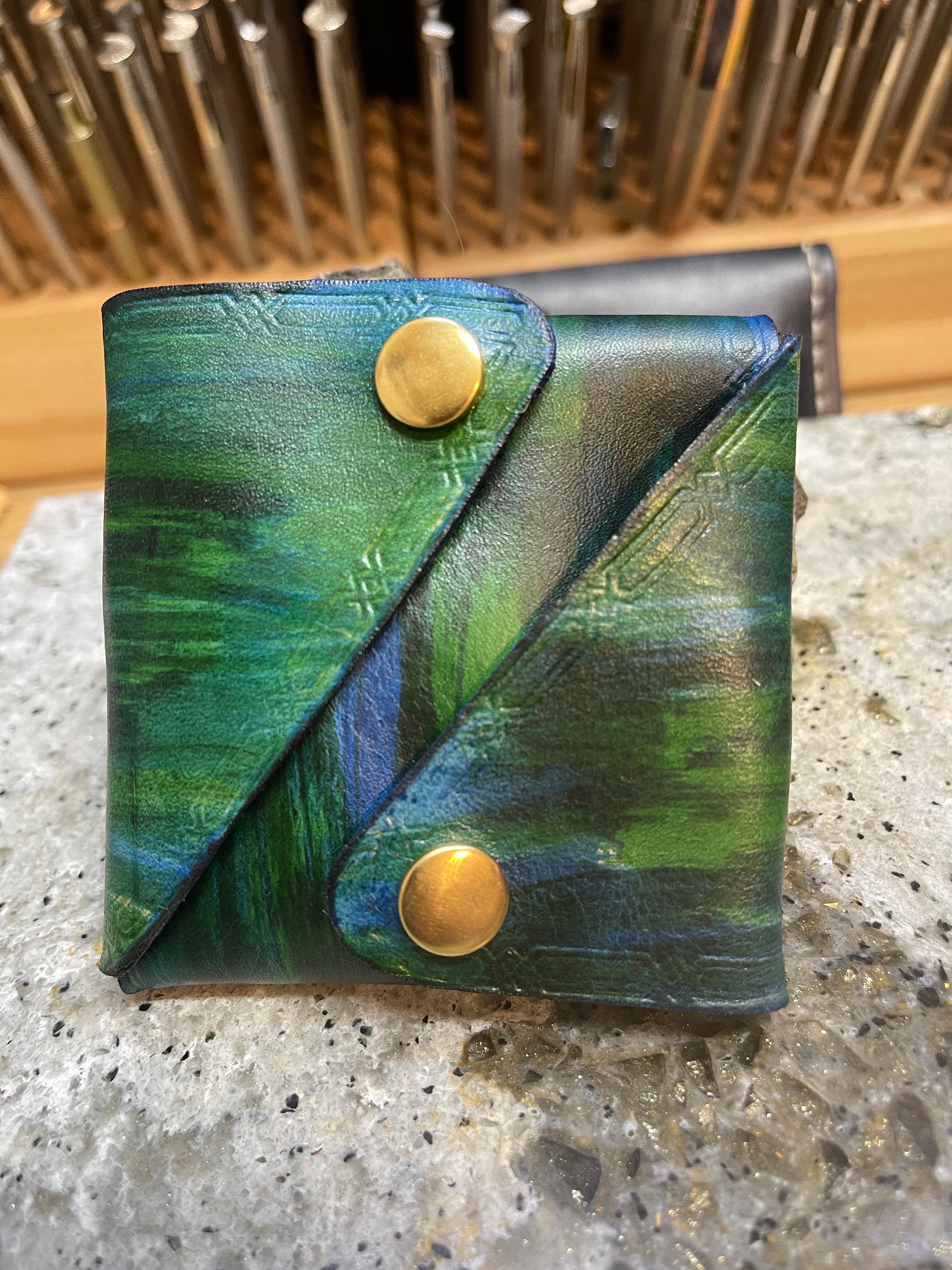 Handmade Leather Coin Purse Square Origami - Etsy