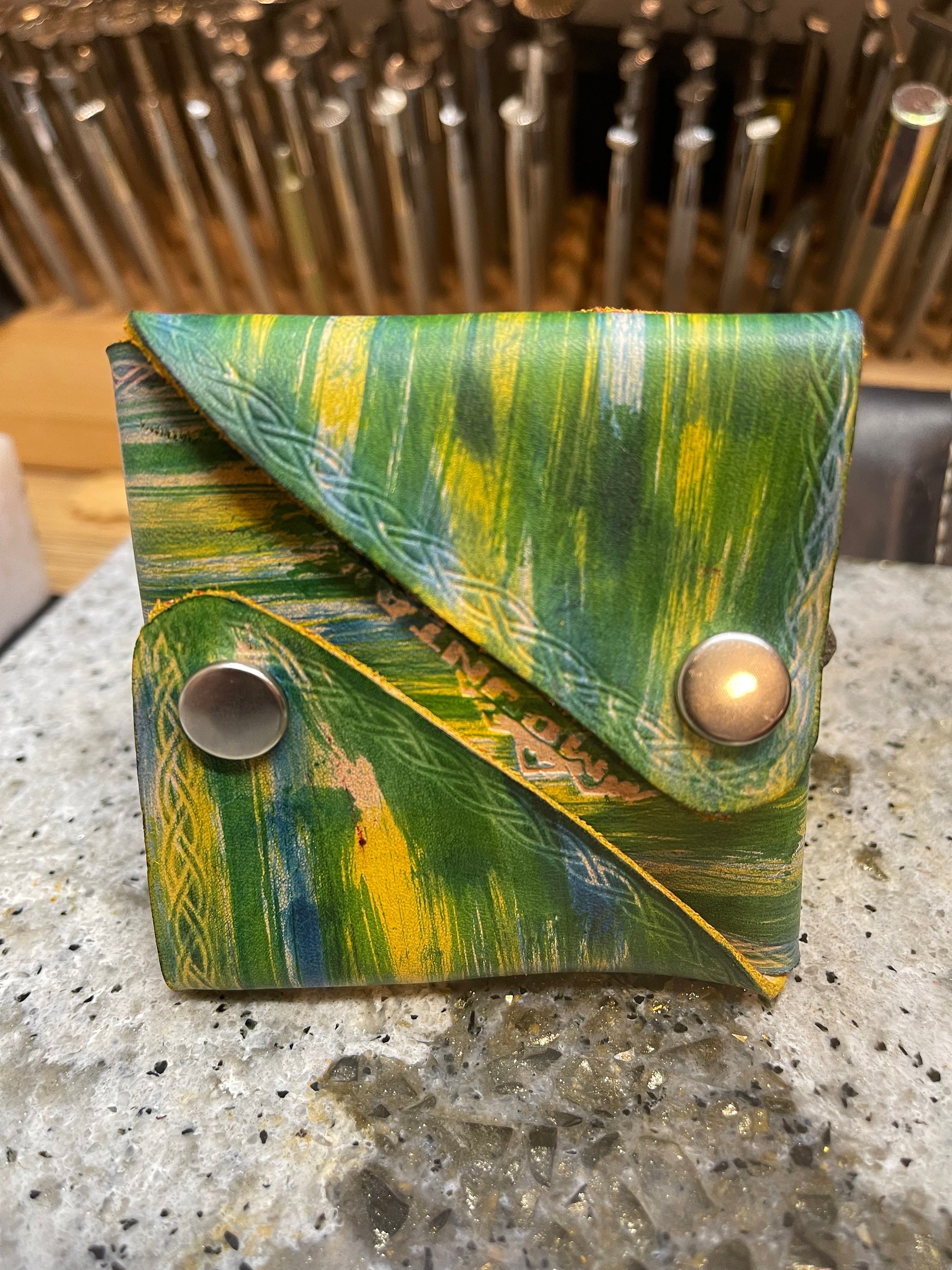 Handmade Leather Coin Purse Square Origami - Etsy