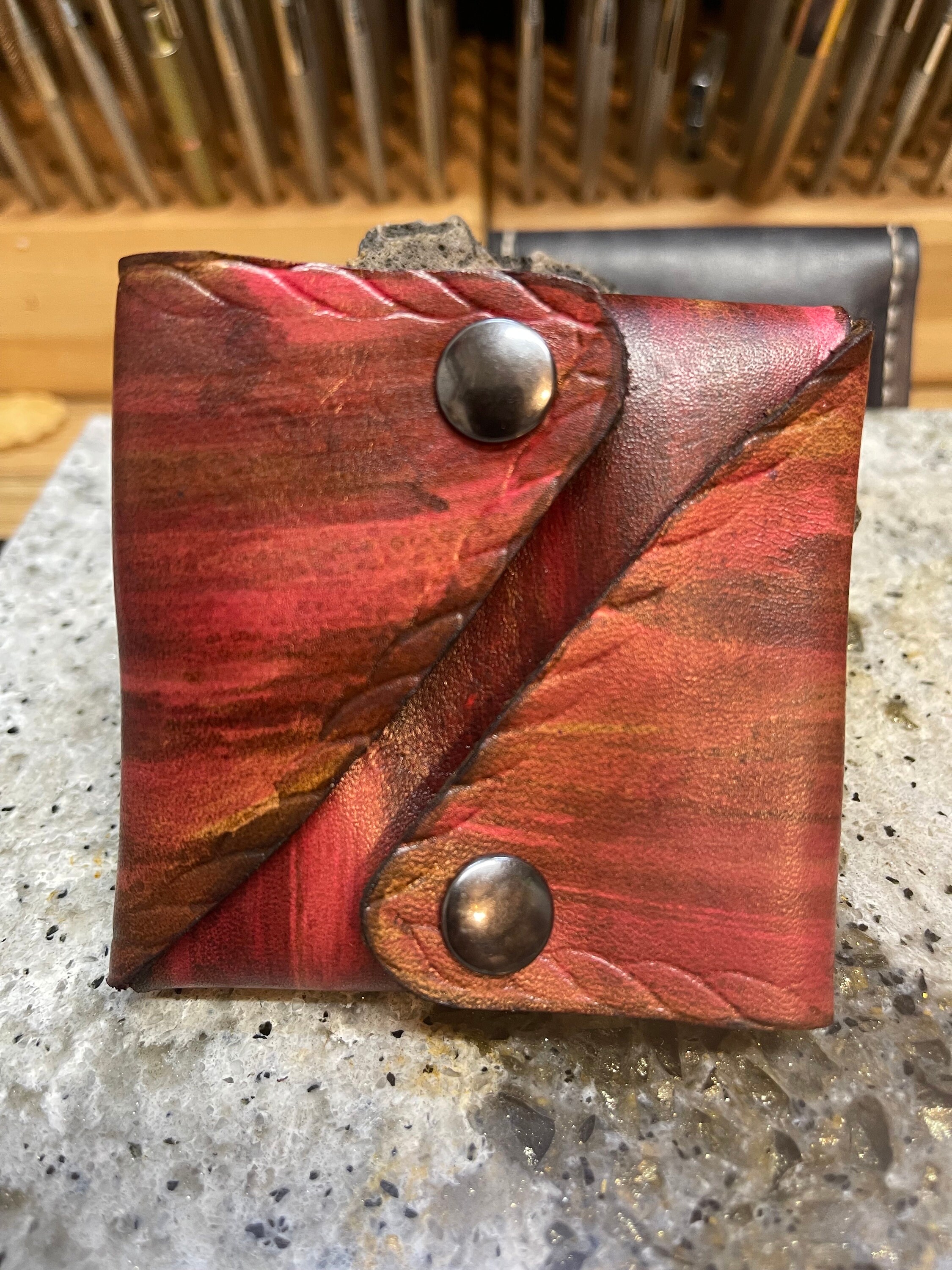 Handmade Leather Coin Purse Square Origami - Etsy