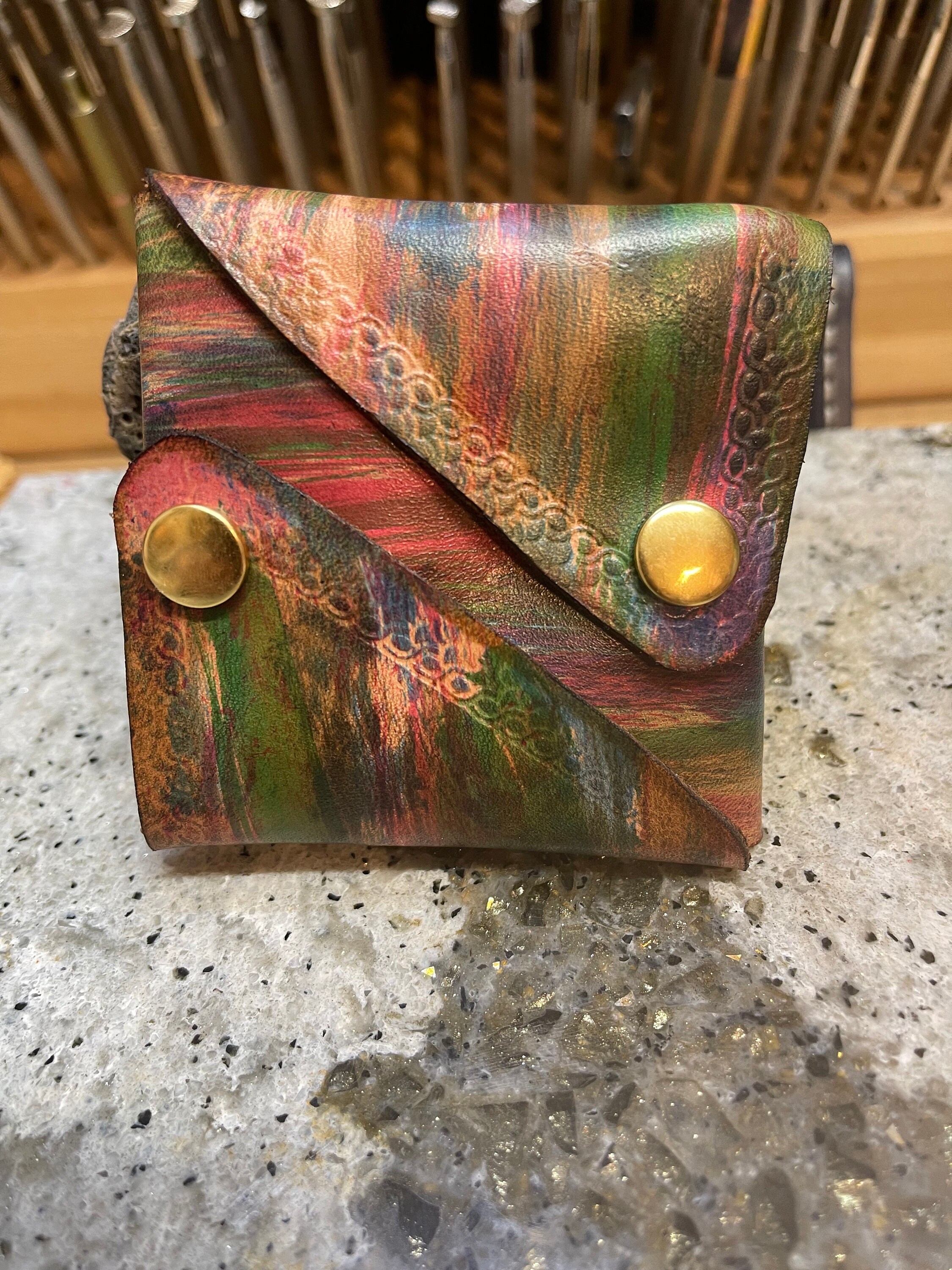 Handmade Leather Coin Purse Square Origami - Etsy