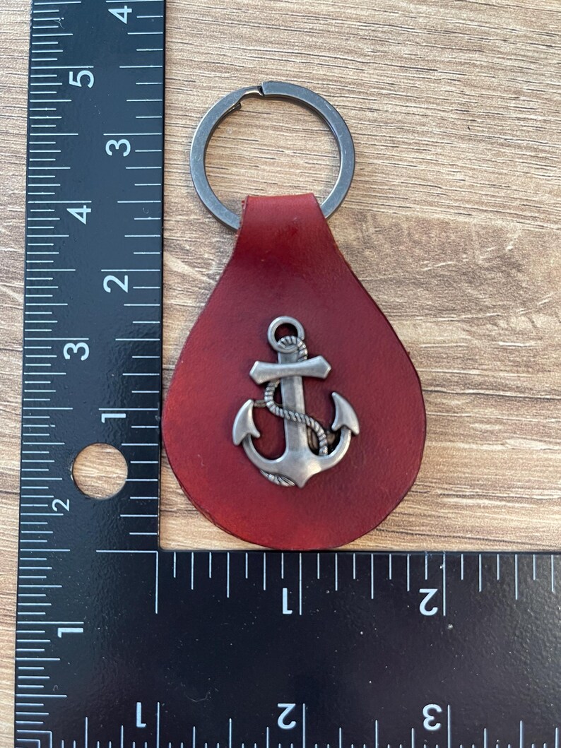 Handcrafted Leather Anchor Key Chain or Purse Charm - Etsy