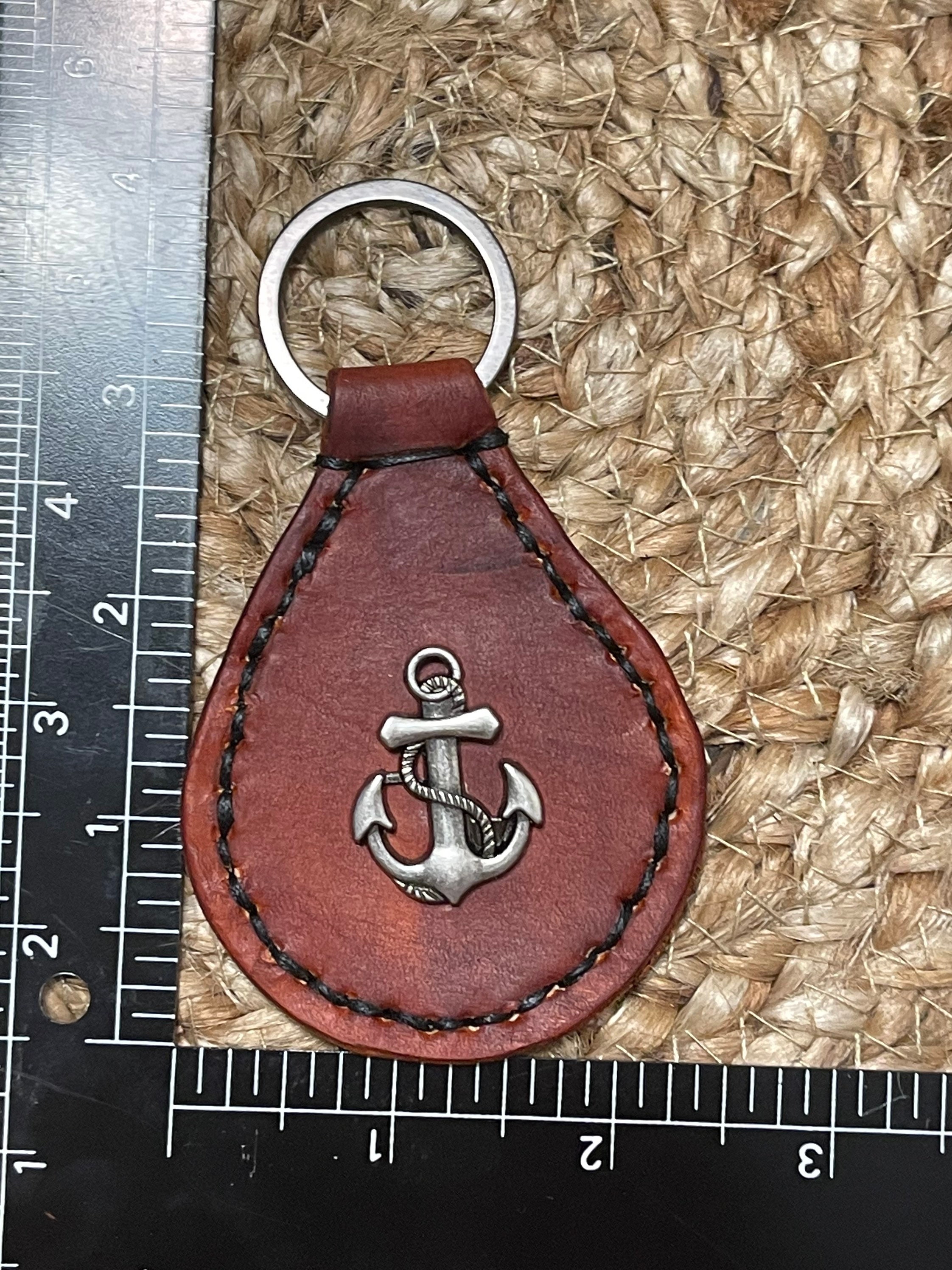 Handcrafted Leather Anchor Key Chain or Purse Charm - Etsy