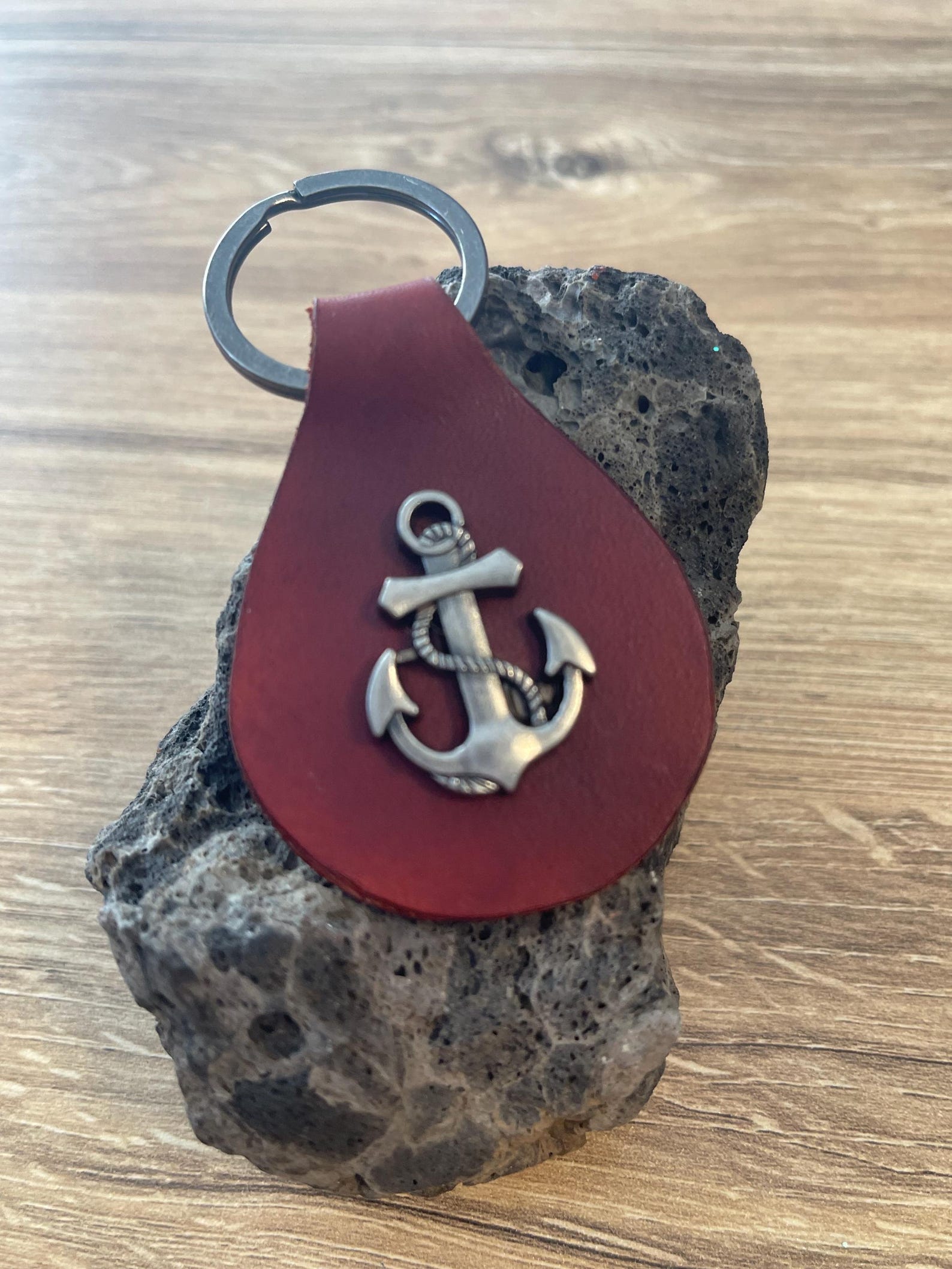 Handcrafted Leather Anchor Key Chain or Purse Charm - Etsy