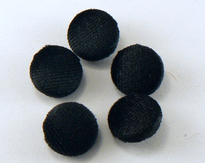 5/8 Black Velvet Fabric Covered Shank Buttons - Etsy
