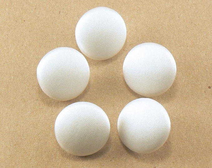 3/4 White Satin Fabric Covered Shank Buttons 19 Mm - Etsy