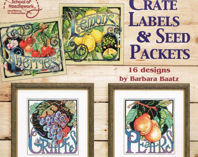 Fruit and Vegetable Crate Labels & Seed Packets Cross Stitch Charts ...