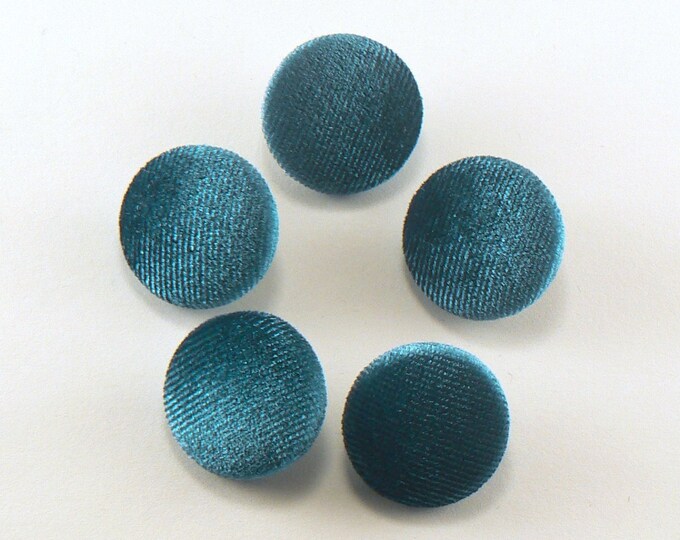 3/4 Teal Green Velvet Fabric Covered Shank Buttons 19 - Etsy