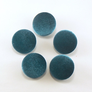 1" Teal Green Velvet Fabric Covered Shank Buttons - Etsy